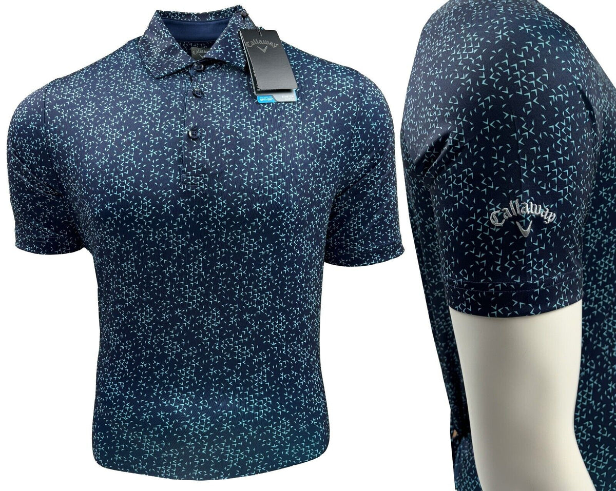 Callaway All Over Chev Print Graphic Polo Shirt - Peacoat Navy – Glyde-Golf