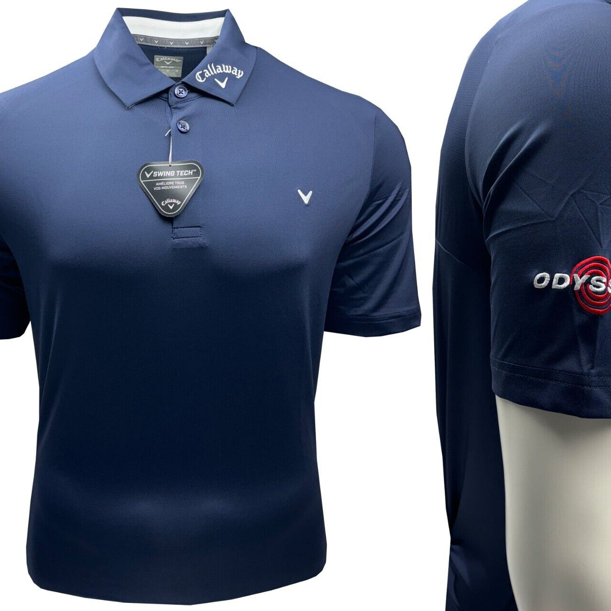 Callaway Golf 3 Chev Tour Polo Shirt - Odyssey Logo - Peacoat Navy ...