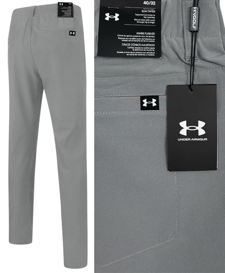 Under Armour Drive 5 Pocket Golf Trouser - Slim Taper Fit - Grey ...