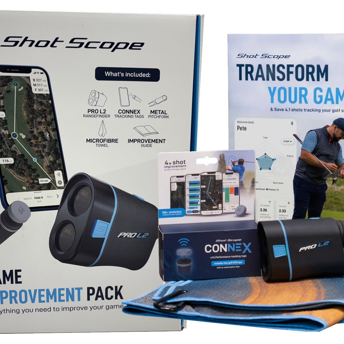 Shot Scope Game Improvement Pack - Pro L2 Laser Range Finder & Connex ...